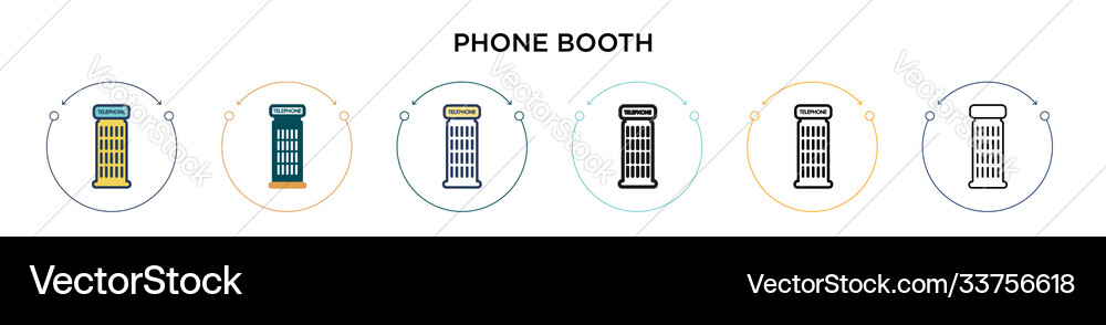 Phone booth icon in filled thin line outline Vector Image