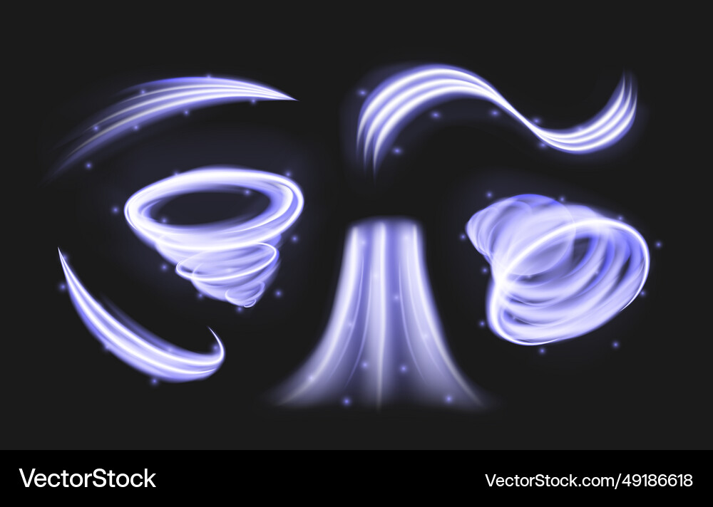 Set of abstract light effects air Royalty Free Vector Image