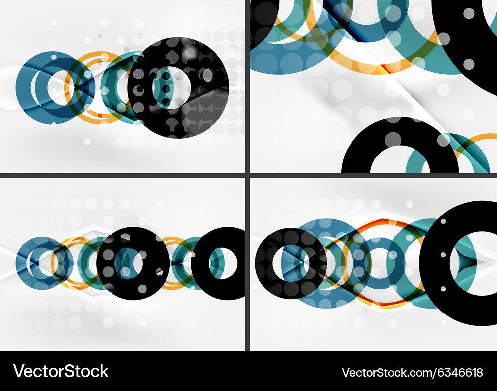 Set of circle shape design abstract backgrounds Vector Image