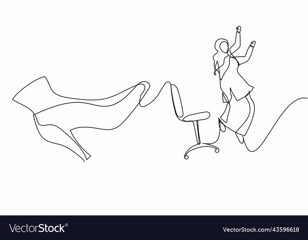 Single continuous line drawing young small Vector Image