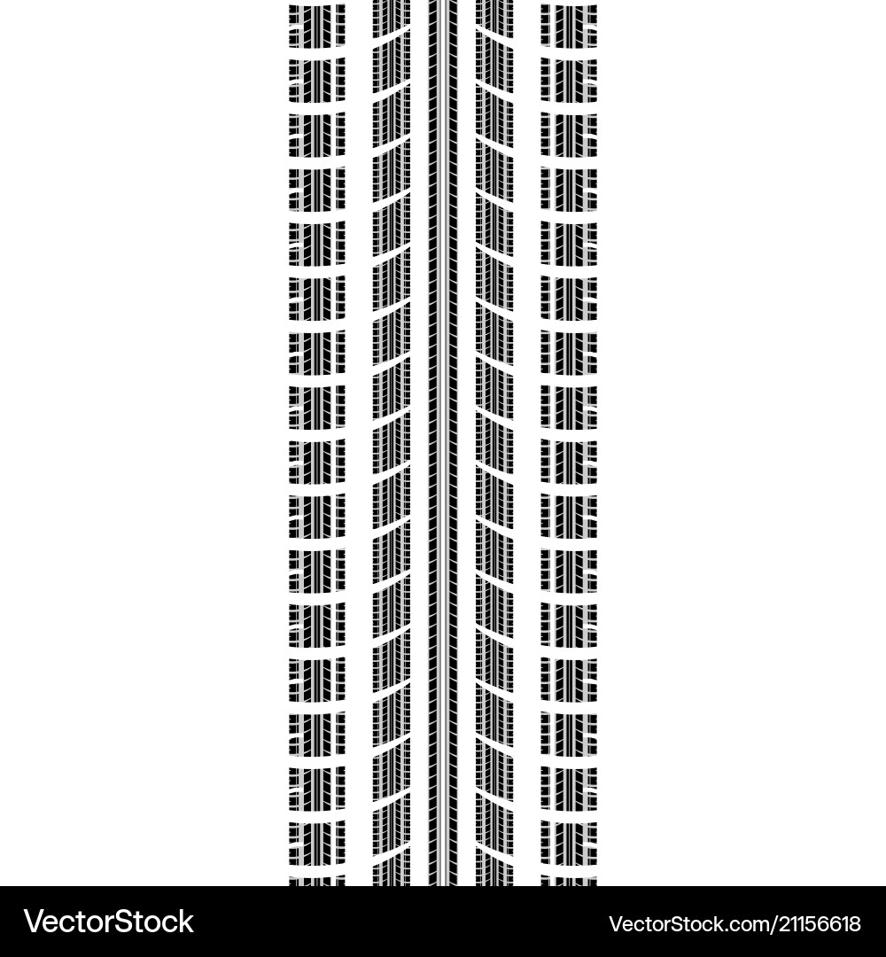 Tire track in silhouette Royalty Free Vector Image