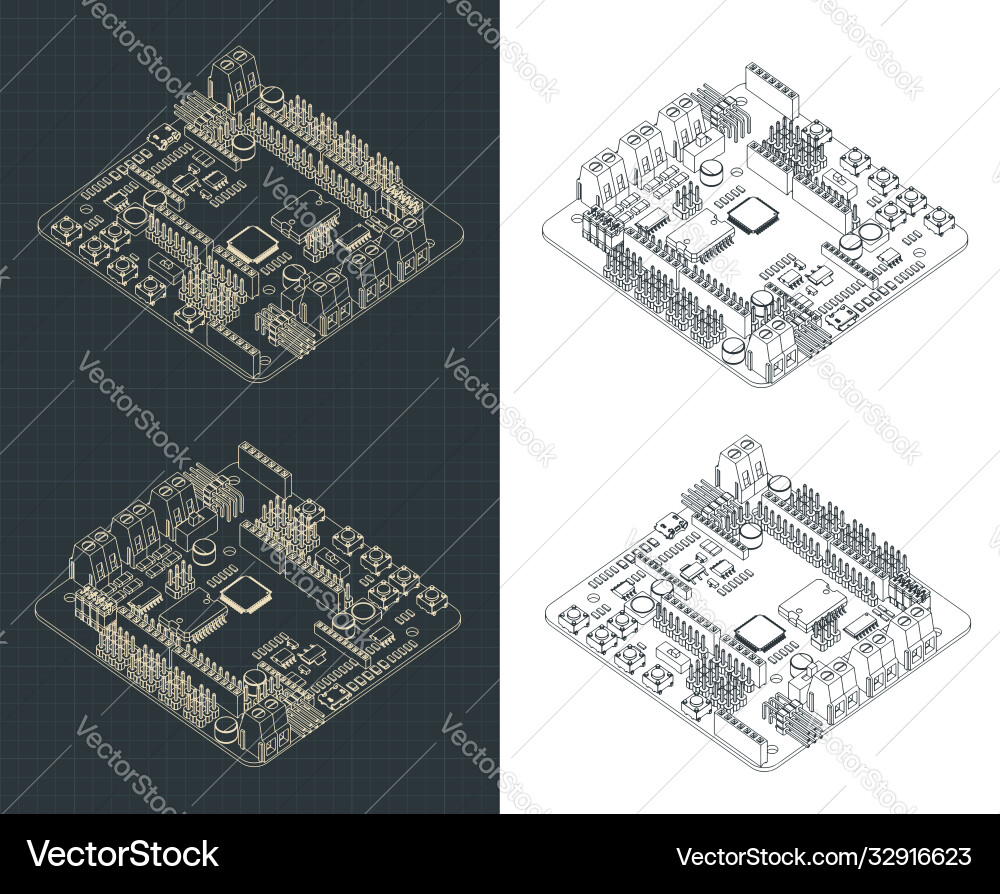 Arduino romeo v2 drawings Royalty Free Vector Image