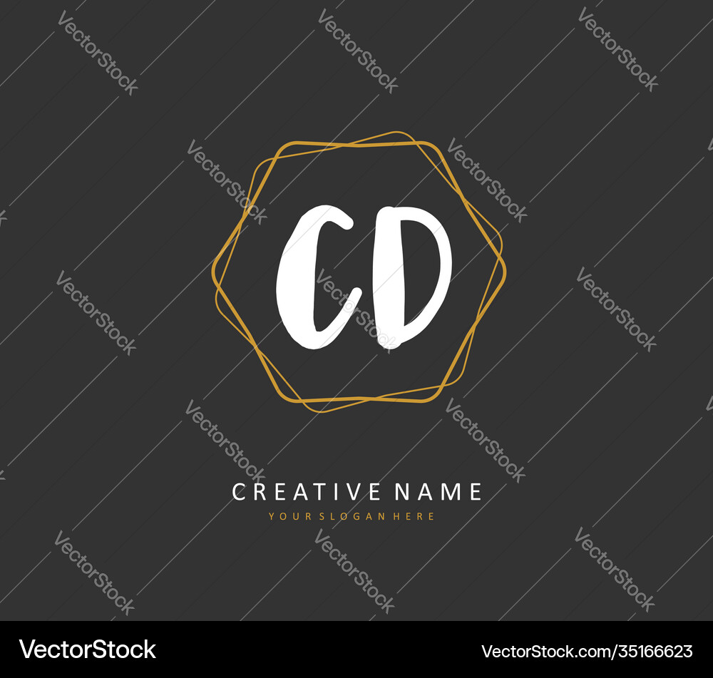 Cd initial letter handwriting and signature logo Vector Image