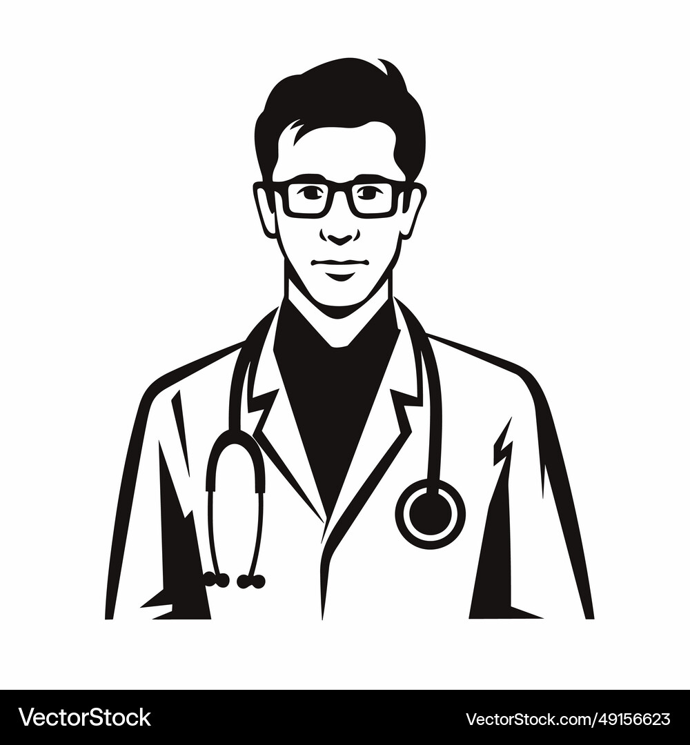 Doctor black icon on white background Royalty Free Vector