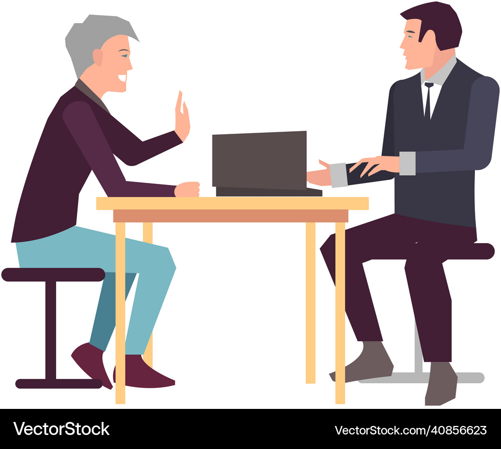 Meeting to discuss starting project business plan Vector Image