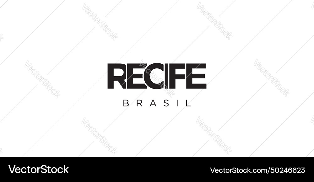 Recife in the brasil emblem design features Vector Image