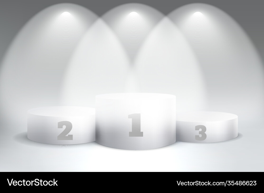 Winners podium triumph winning realistic round Vector Image
