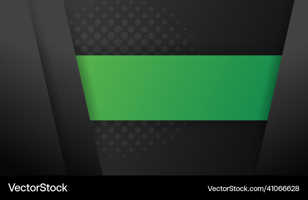 Abstract green light line cross shadow on black Vector Image