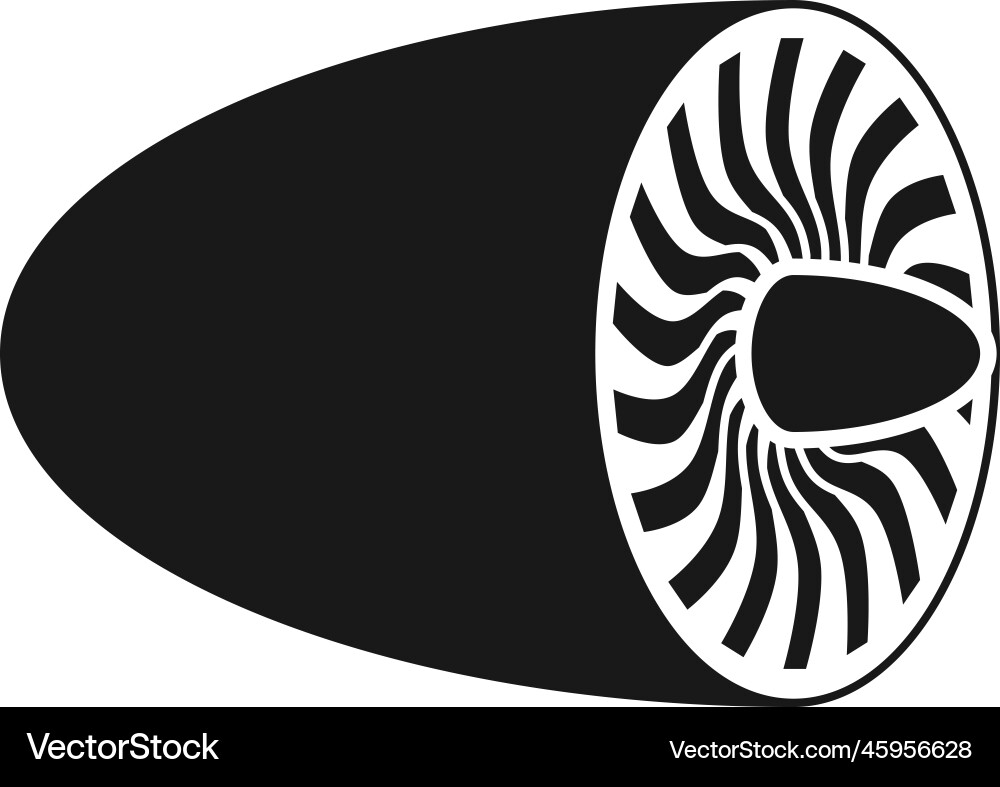 Aircraft turbine icon rotating engine black Vector Image