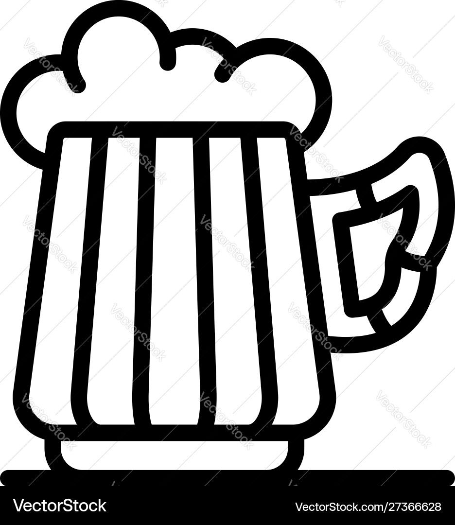 Big mug beer icon outline style Royalty Free Vector Image
