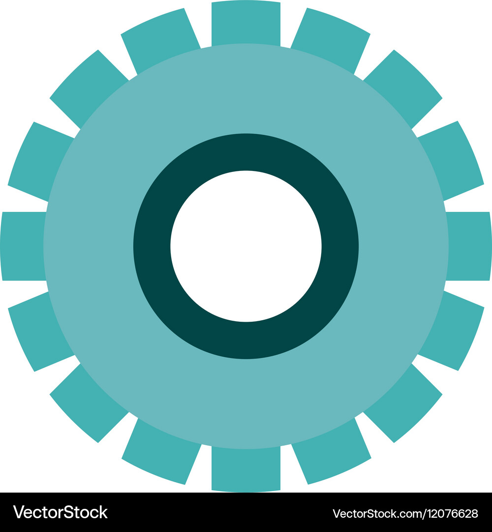 Blue silhouette gear wheel icon Royalty Free Vector Image