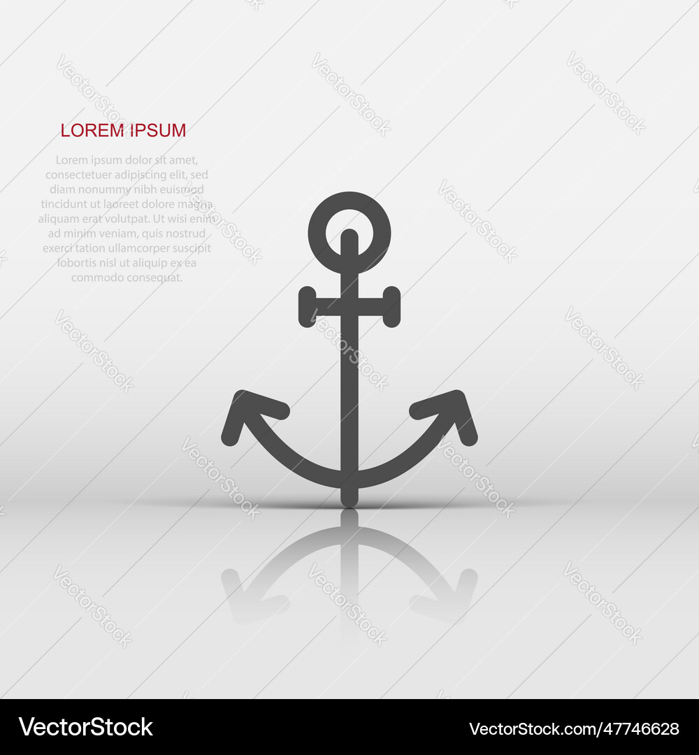Boat anchor icon in flat style vessel hook Vector Image