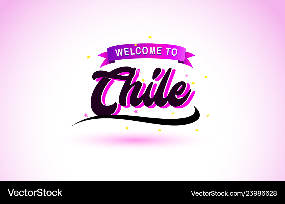 Chile welcome to creative text handwritten font Vector Image