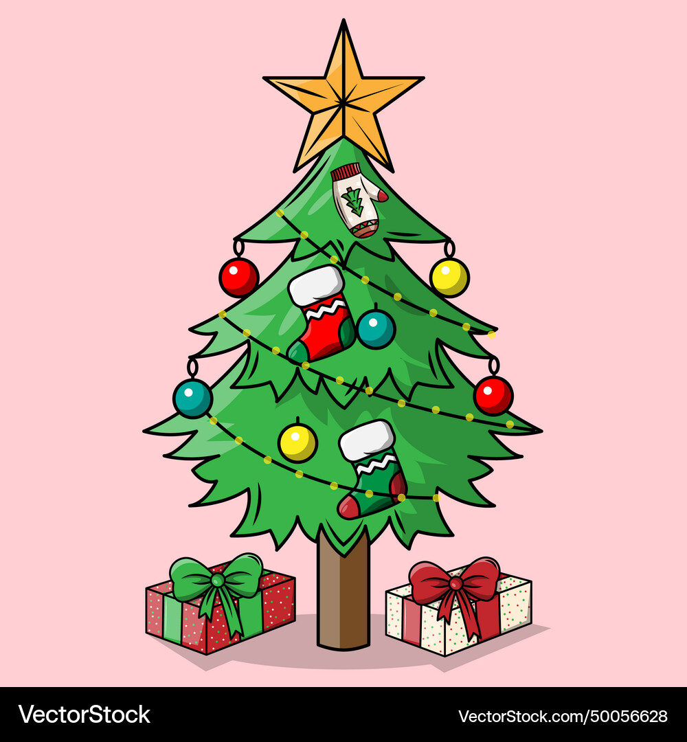 Chirstmas tree euphoria Royalty Free Vector Image