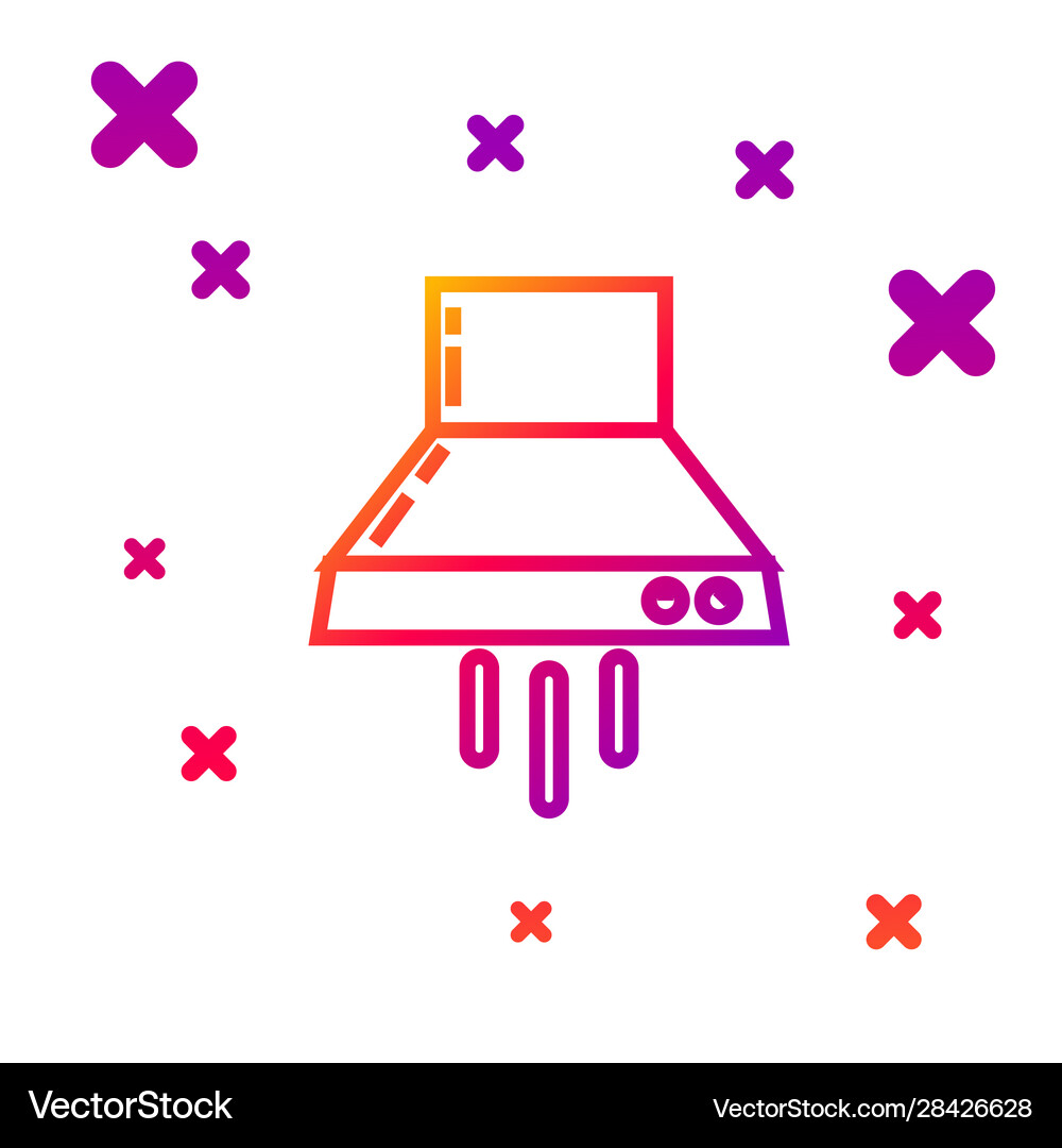 Color line kitchen extractor fan icon isolated Vector Image