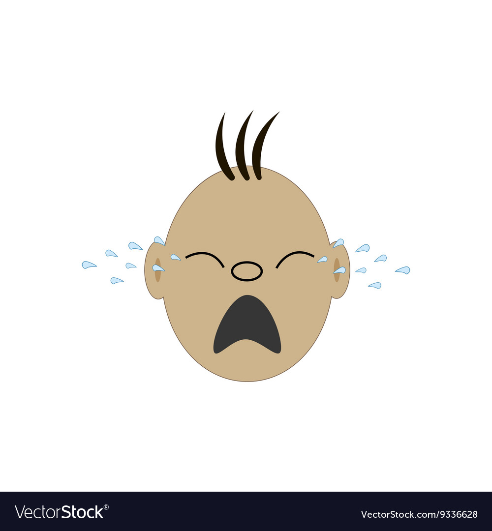 Crying face Royalty Free Vector Image - VectorStock