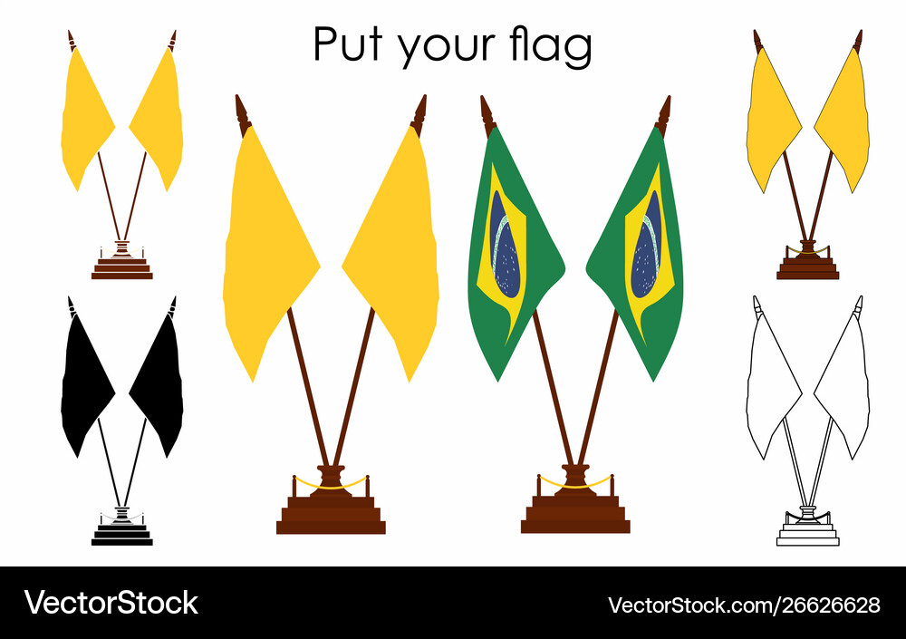 Decorative table flag outline only without Vector Image