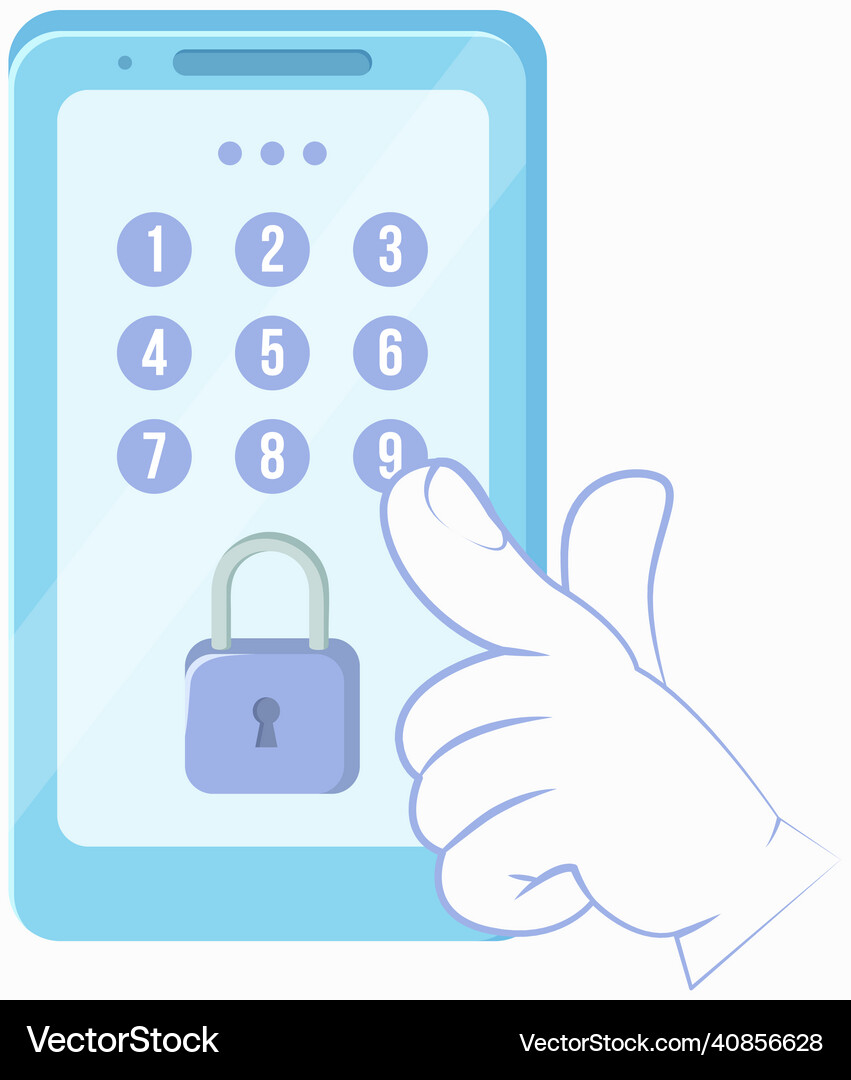 Digital dial plate of security lock or telephone Vector Image