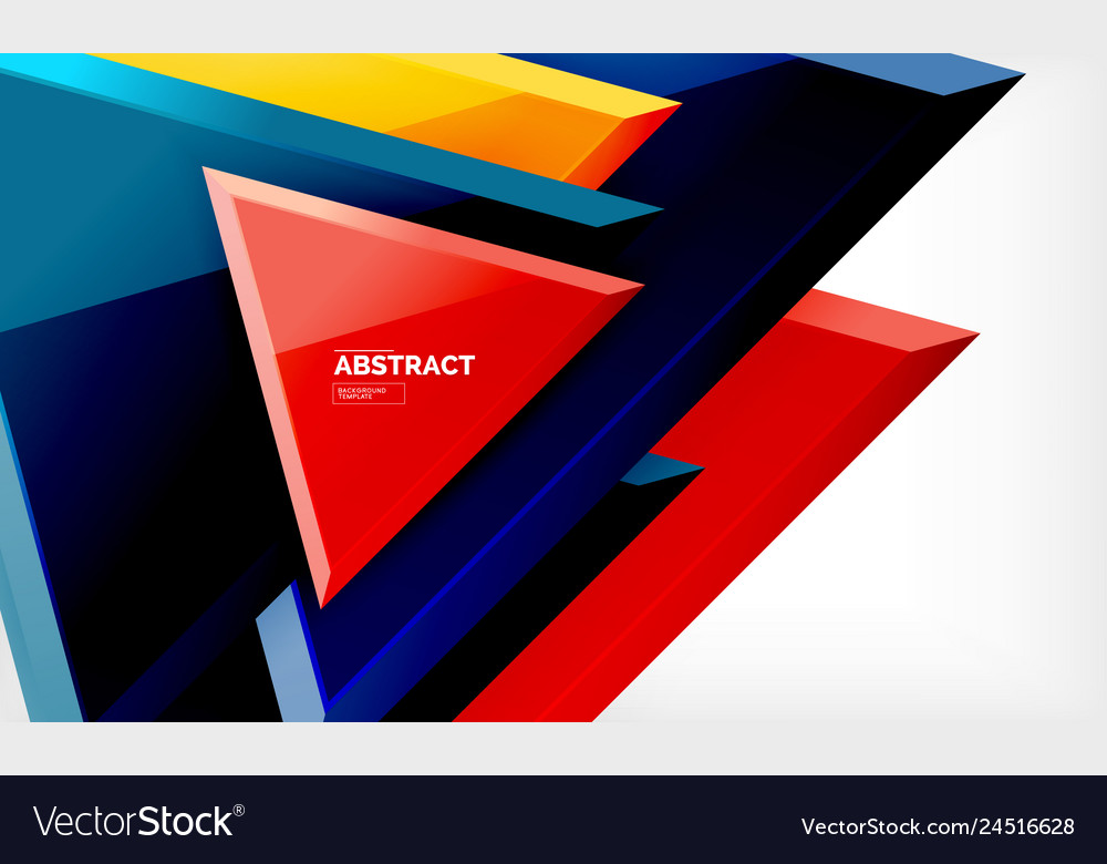 Flying triangles composition geometric background Vector Image