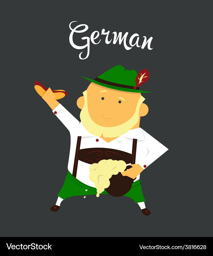 German man or character cartoon citizen Royalty Free Vector