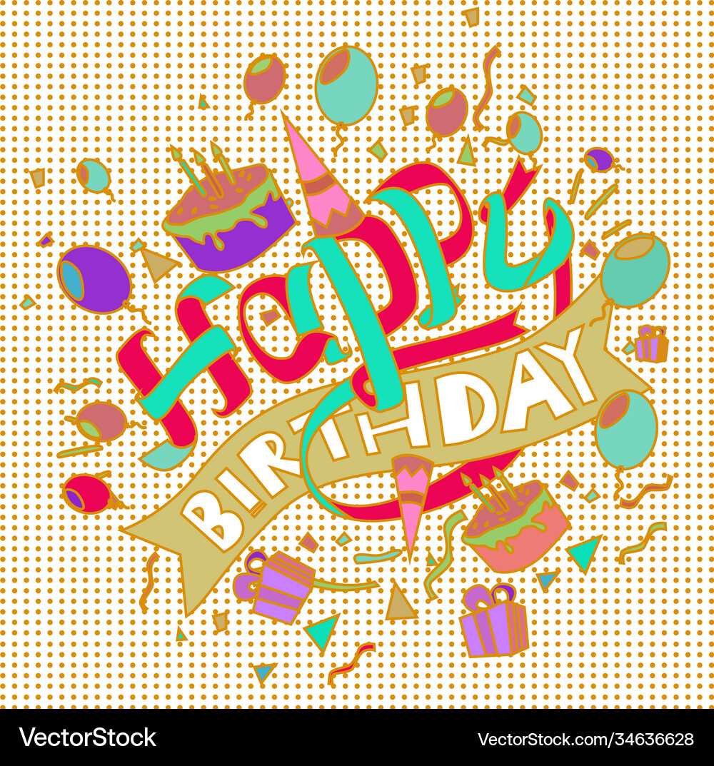 Happy birthday typography design for greeting Vector Image