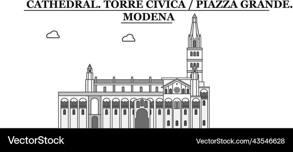 Italy modena city skyline isolated Royalty Free Vector Image