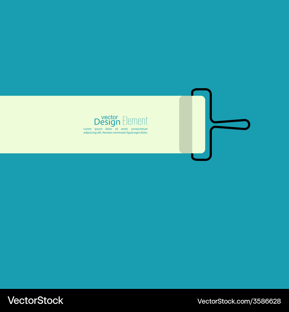 Paint roller with a strip of Royalty Free Vector Image