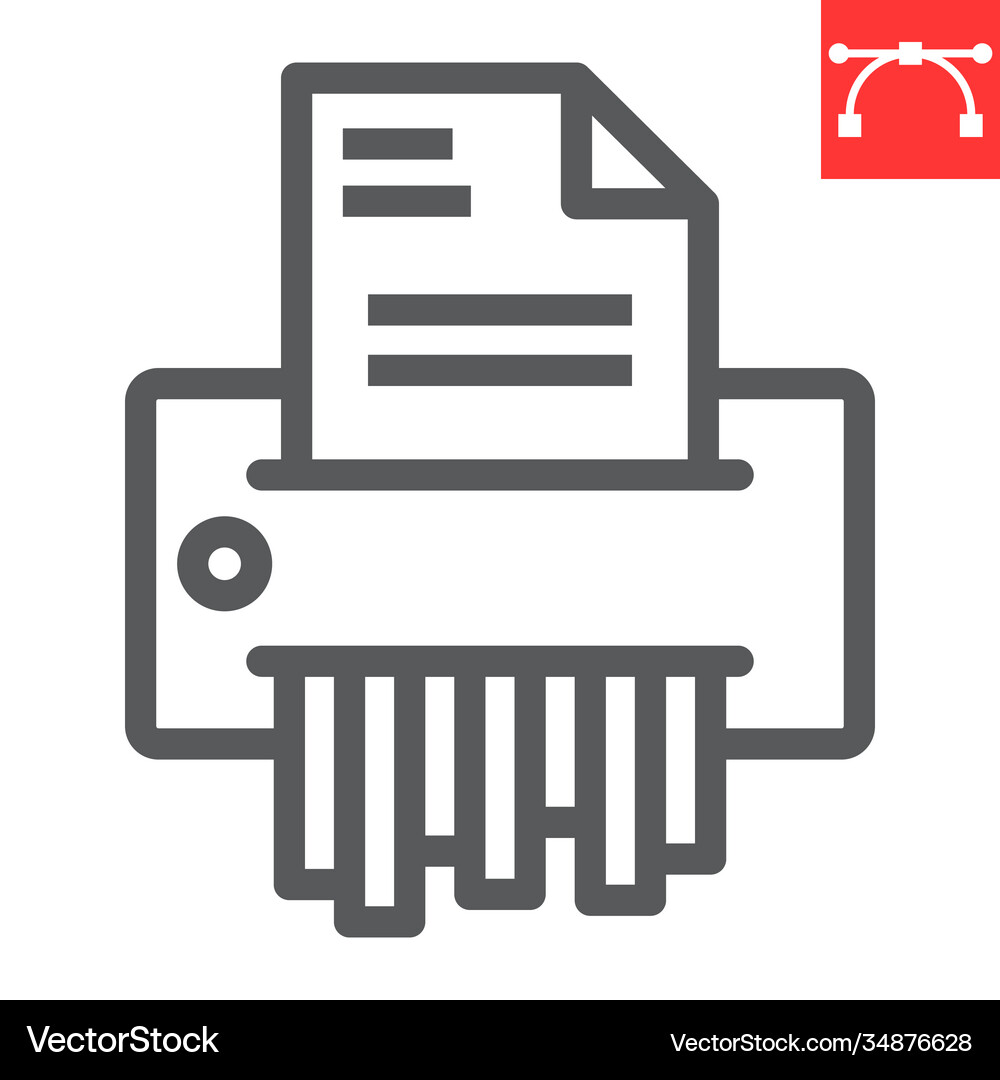 Paper shredder line icon security and paperwork Vector Image