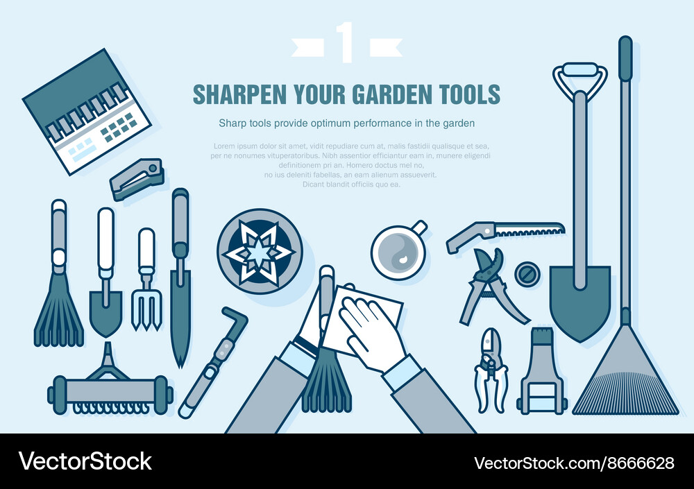 Set of gardening tools for working Royalty Free Vector Image