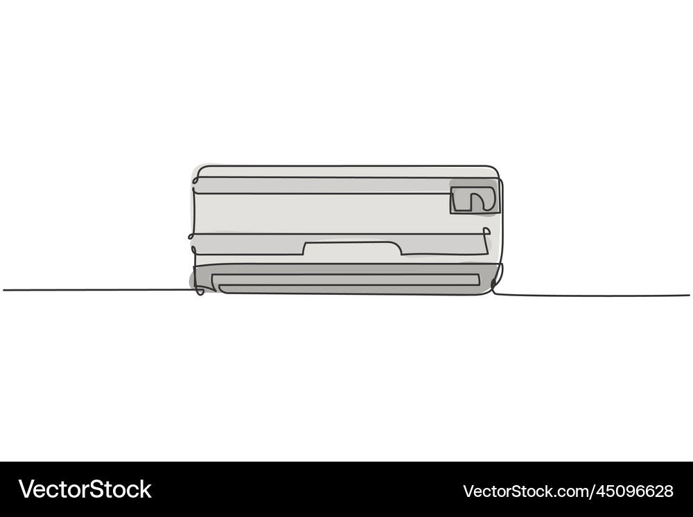 Single continuous line drawing of wall air Vector Image