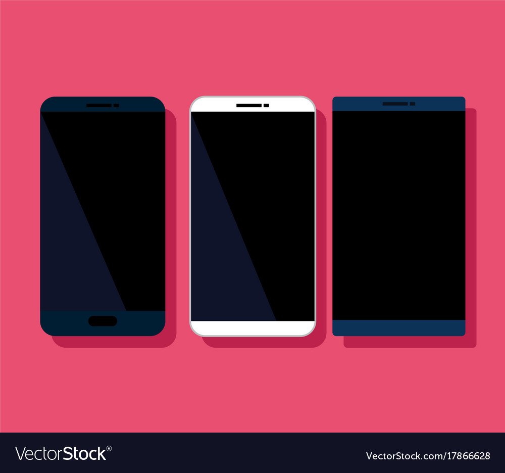 Smartphones set isolated icons Royalty Free Vector Image