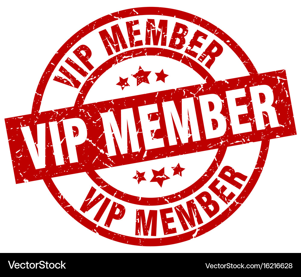Vip member round red grunge stamp Royalty Free Vector Image