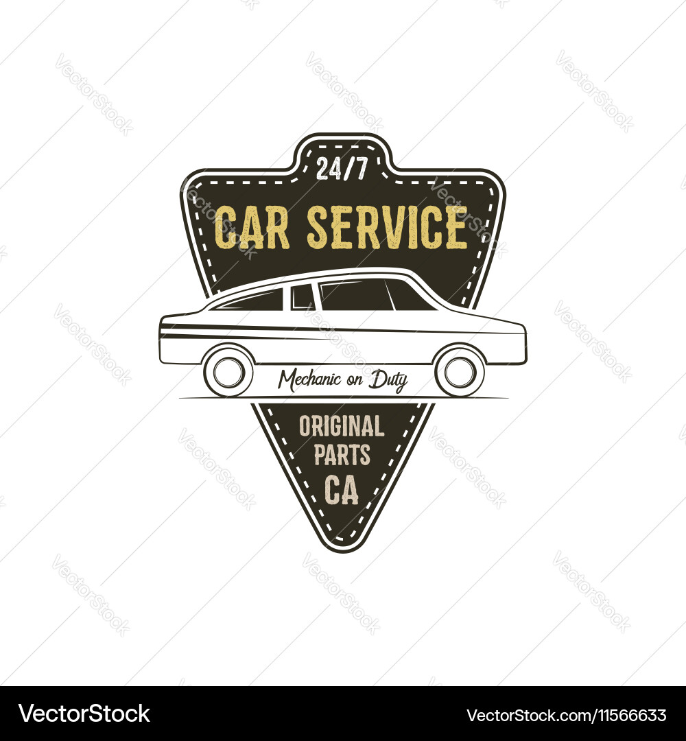 Car service label vintage tee design graphics Vector Image