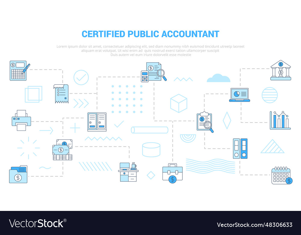 Cpa certified public accountant concept with icon Vector Image