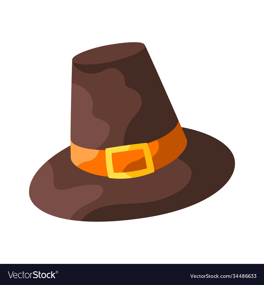 Happy thanksgiving pilgrim hat Royalty Free Vector Image
