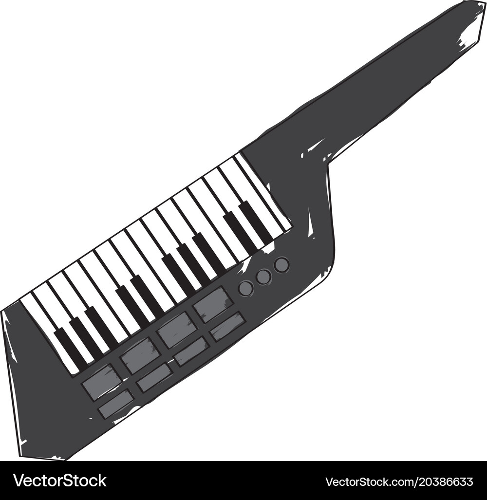 Isolated keytar icon musical instrument Royalty Free Vector