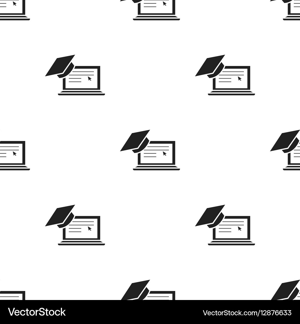 Laptop icon black single education icon from Vector Image