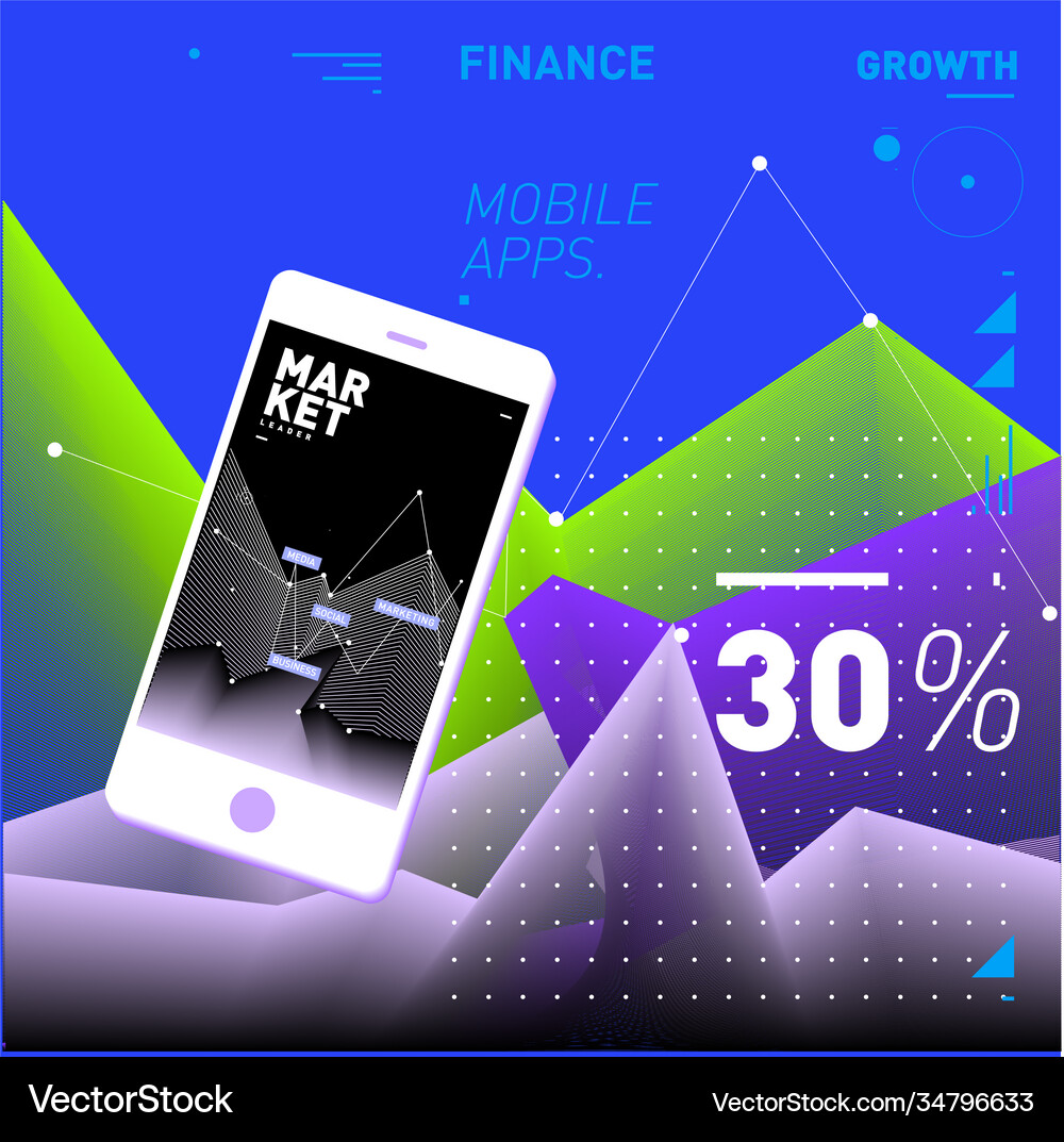 Mobile apps digital marketing smart phone Vector Image