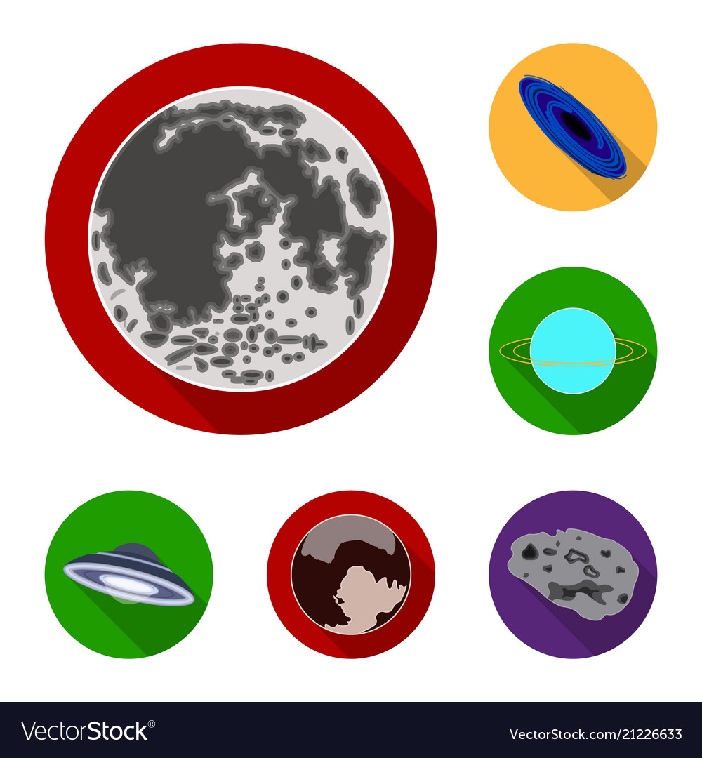 Planets of the solar system flat icons in set Vector Image
