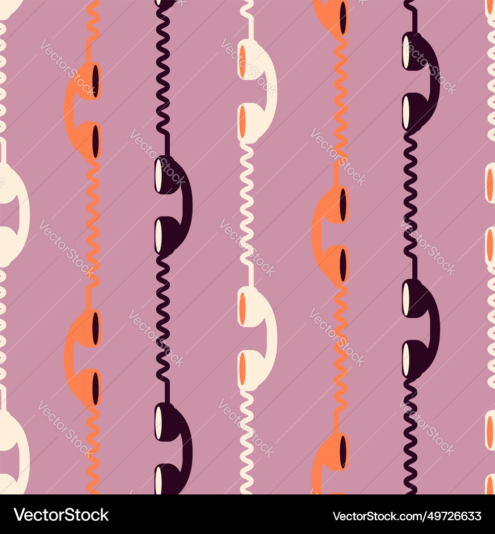 Retro phone handsets on pink background 80s Vector Image