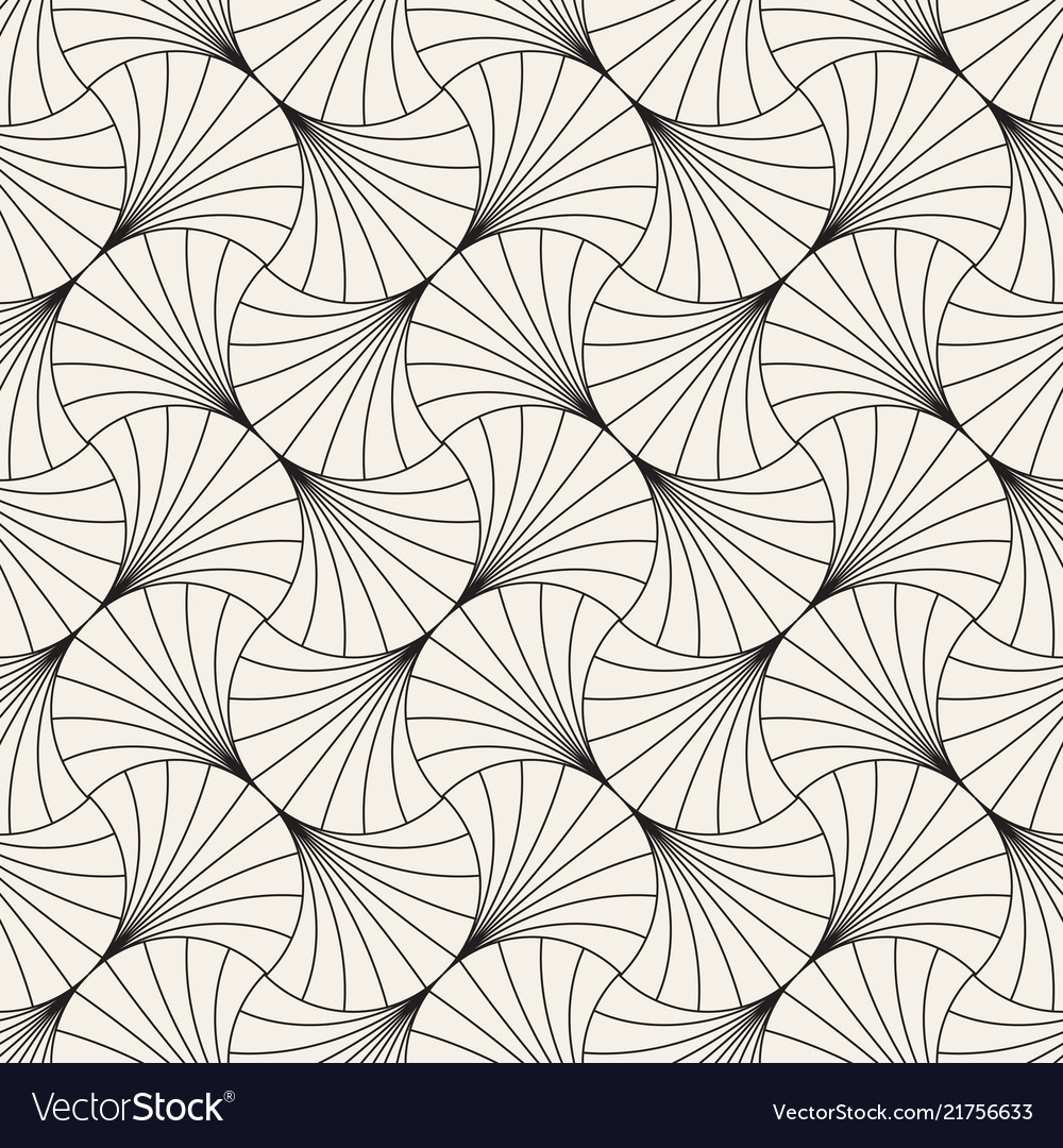 Seamless Vintage Pattern Of Overlapping Arcs In Vector Image