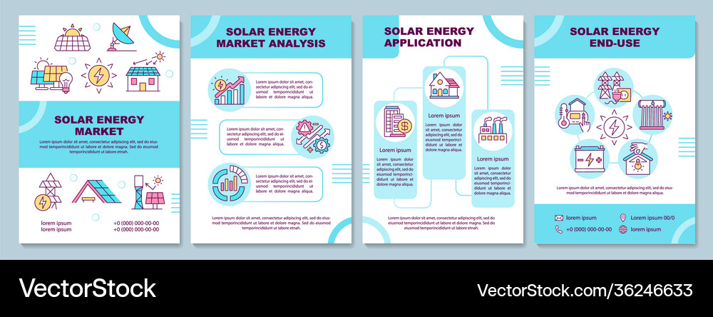 Solar market energy brochure template Royalty Free Vector
