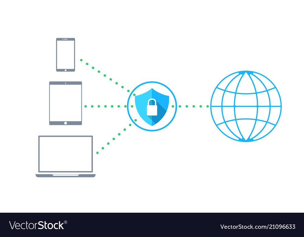 Technology communication data security flat Vector Image