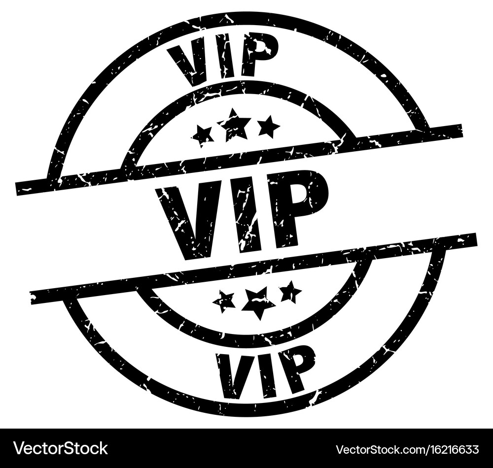Vip round grunge black stamp Royalty Free Vector Image
