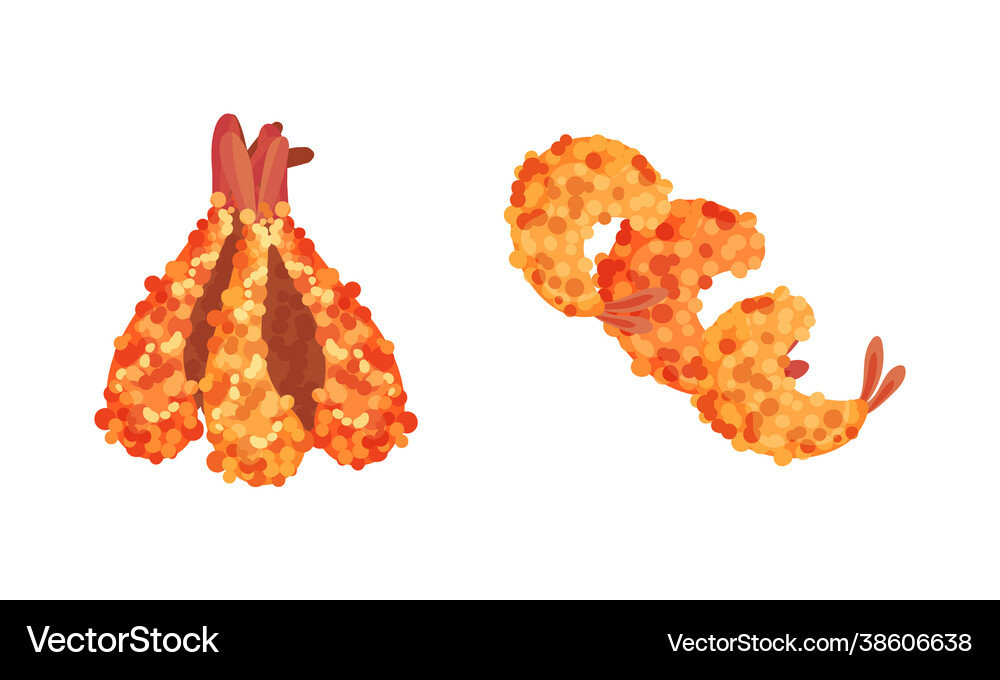Appetizing snack with shrimp or prawn tempura Vector Image