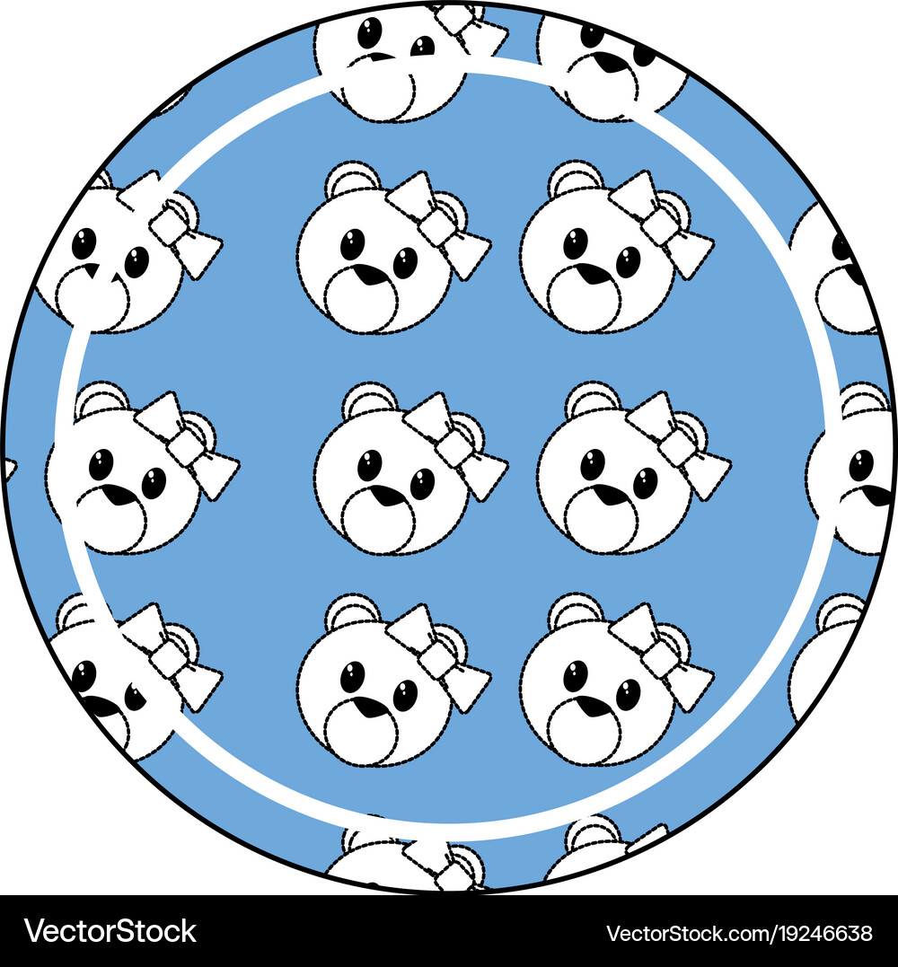 Bear cartoon button Royalty Free Vector Image - VectorStock