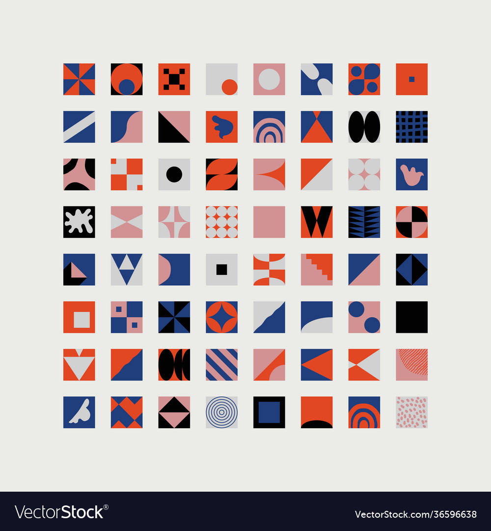Collection abstract geometric shapes Royalty Free Vector