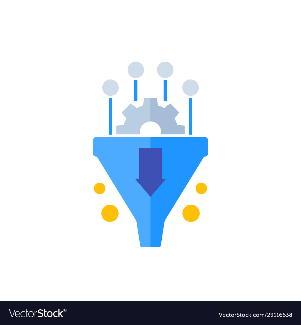Conversion rate optimization sales funnel Vector Image Conversion rate optimization sales funnel Vector Image
