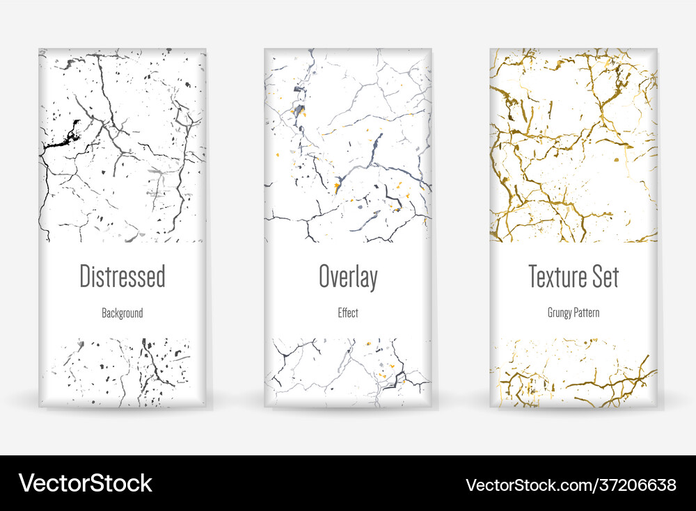 Distress grunge texture set scratched dirt print Vector Image
