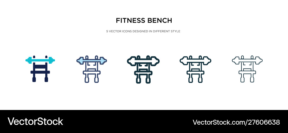 Fitness bench icon in different style two Vector Image